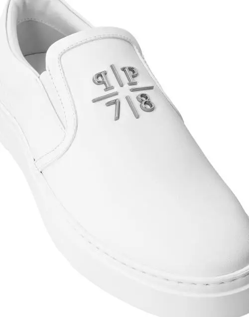 Philipp Plein Nappa Leather Slip-on Sneakers With Metal Triangle Detail