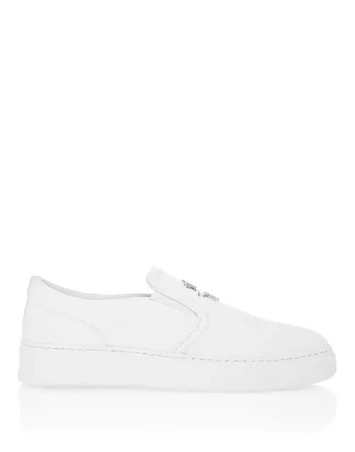 Philipp Plein Nappa Leather Slip-on Sneakers With Metal Triangle Detail