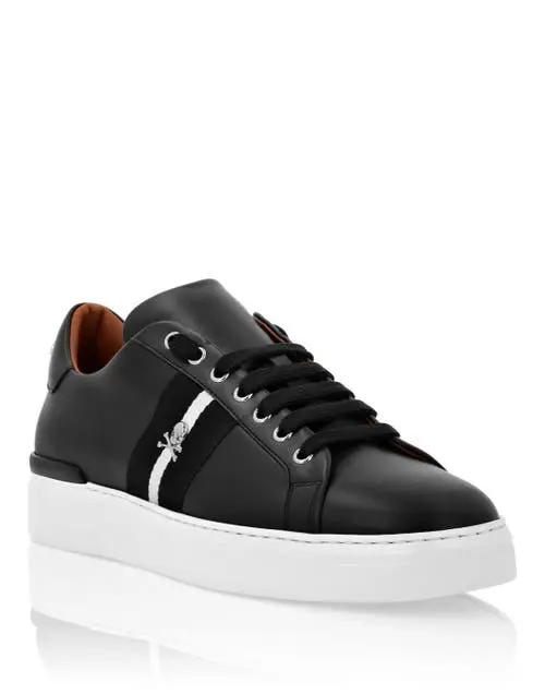 Philipp Plein Leather Lo-top Sneakers Stripes