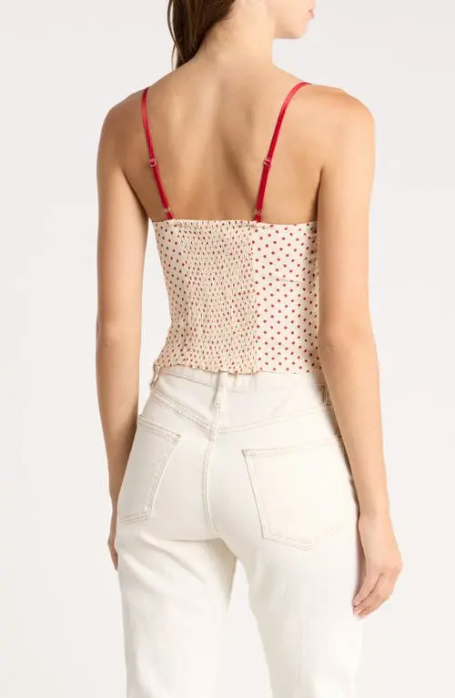 REFORMATION Andrea Polka Dot Strappy Crop Top