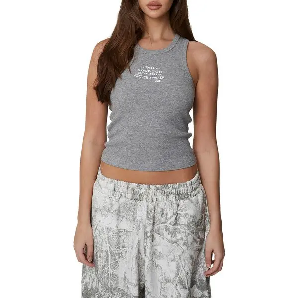 GOOD FOR NOTHING Ribbed Icarus Vest - Grey