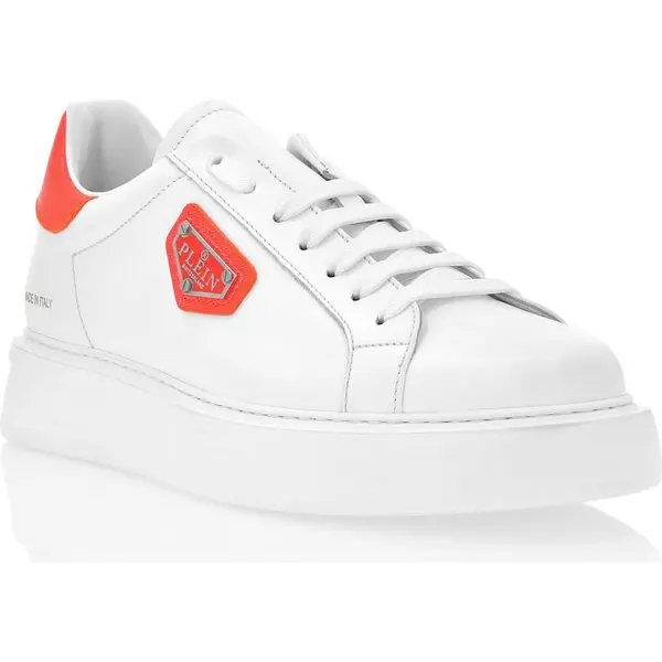 Philipp Plein Titan Plein Low-top Sneakers - White/orangefluo