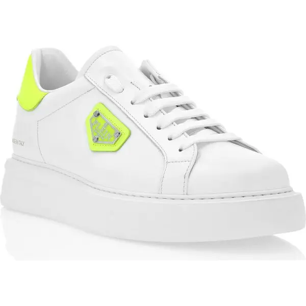 Philipp Plein Titan Plein Low-top Sneakers - White/yellowfluo