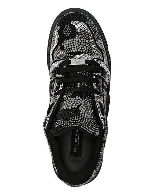 Philipp Plein Embellished Camouflage Low-top Sneakers