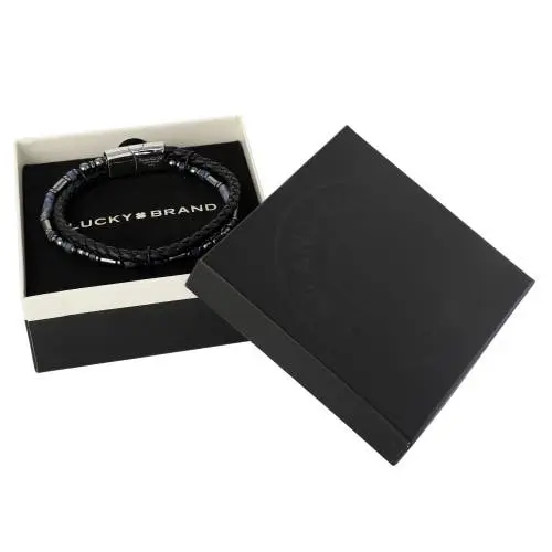 Lucky Brand Braided Sodalite Bead 8.5 Bracelet, Black