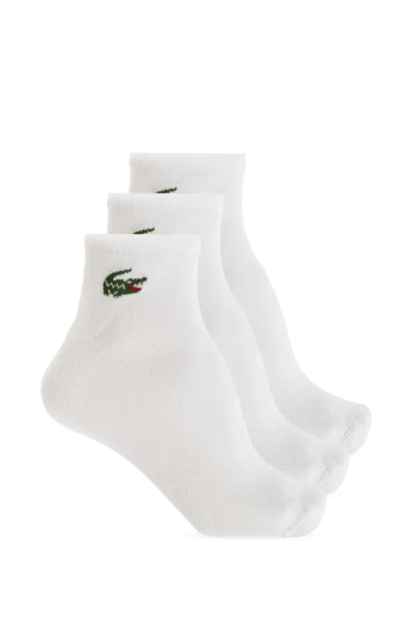 Lacoste Three-pack Of Socks With Logo - White