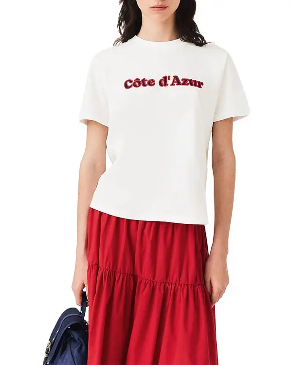 Maje Cote D'azur Embroidered T-shirt