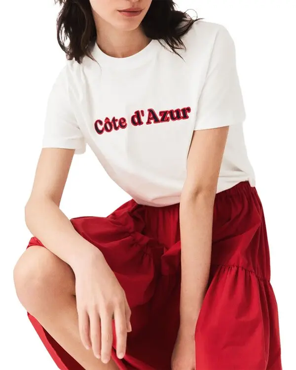 Maje Cote D'azur Embroidered T-shirt