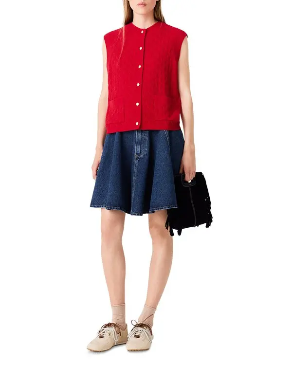 Maje Lidilou Textured Knit Top