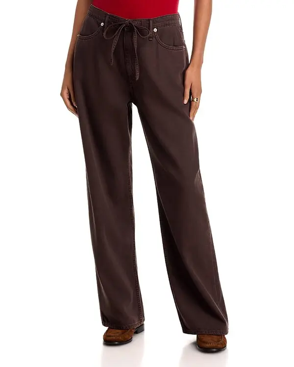 Rag & Bone Phoebe Featherweight Drawstring High Rise Wide Leg Jeans