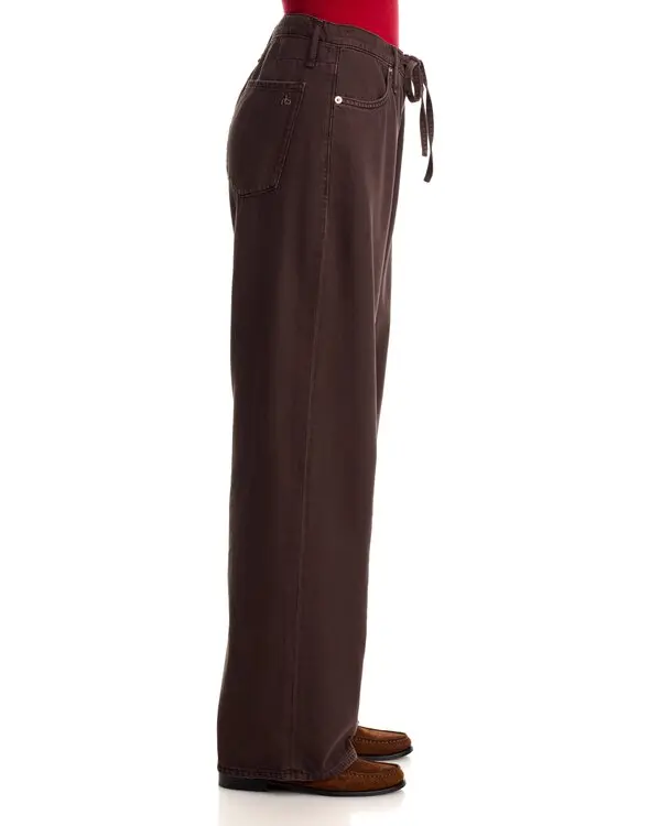 Rag & Bone Phoebe Featherweight Drawstring High Rise Wide Leg Jeans