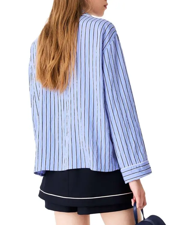 Maje Striped Embroidered Shirt