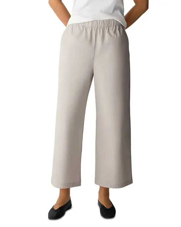 Eileen Fisher Wide Leg Ankle Pants - Chalk