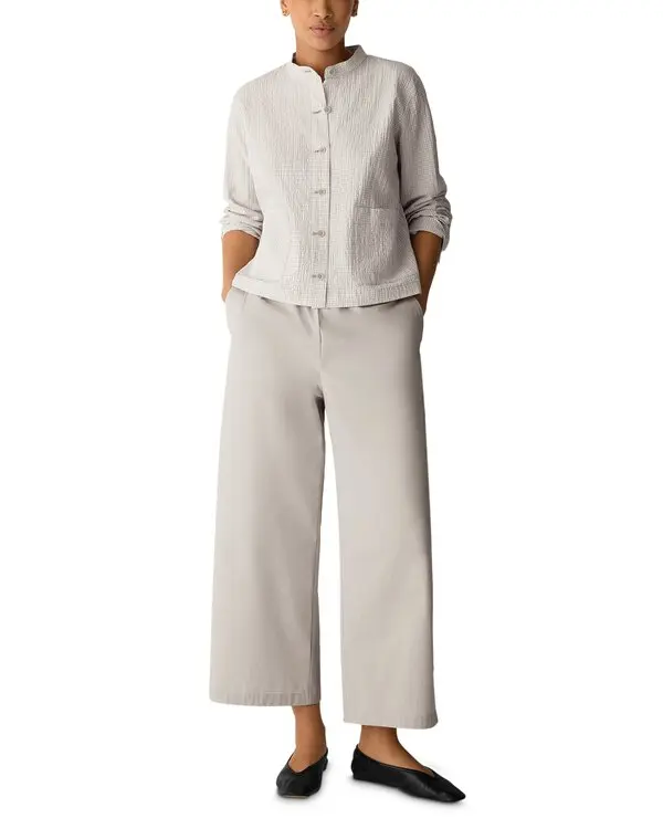 Eileen Fisher Wide Leg Ankle Pants - Chalk