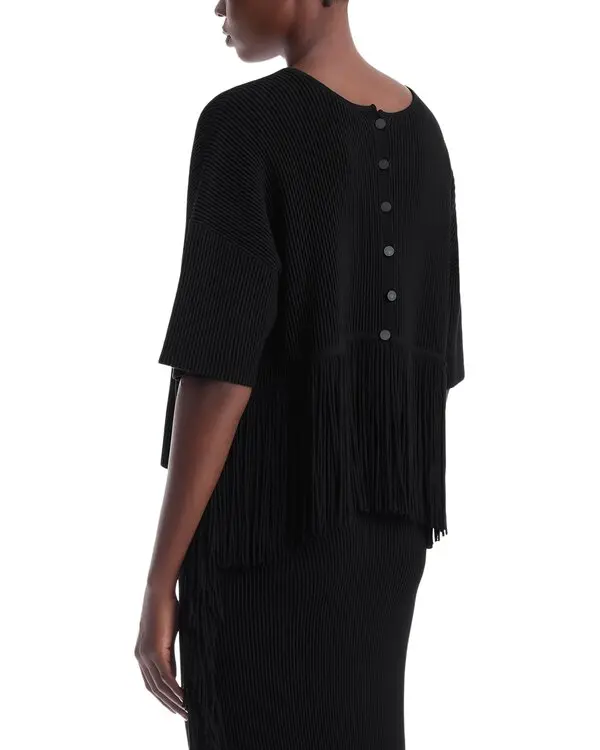 Emporio Armani Ribbed Fringe Trim Cardigan