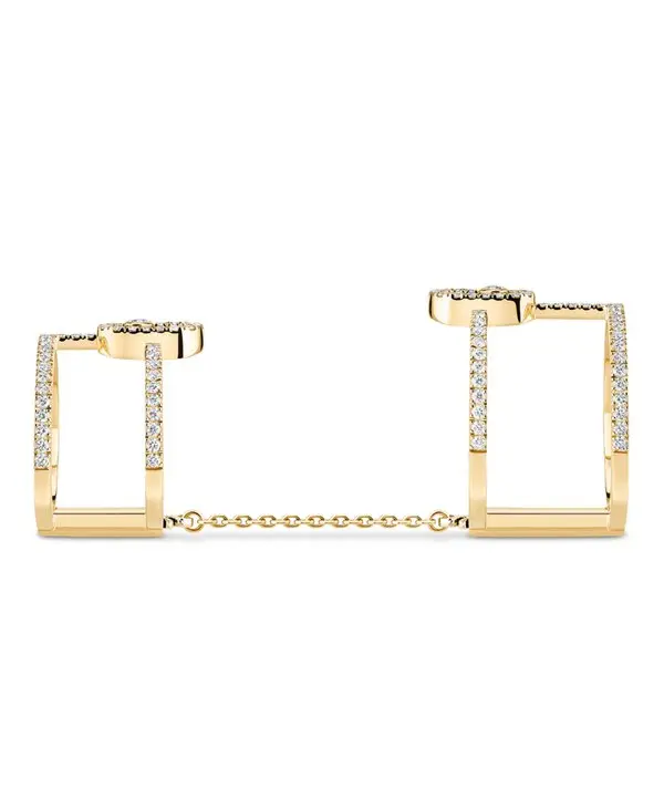 Messika Move Uno Diamond Linked Double Ring In 18k