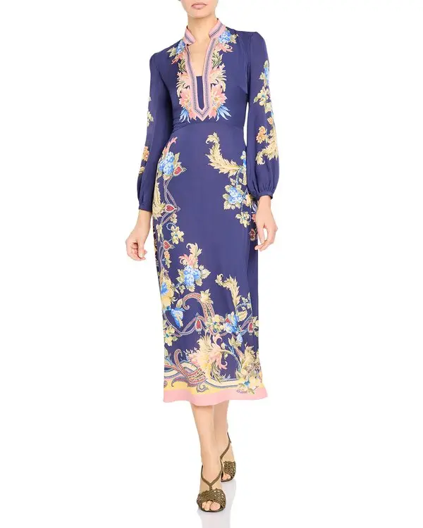 Etro Placed Floral Midi Dress