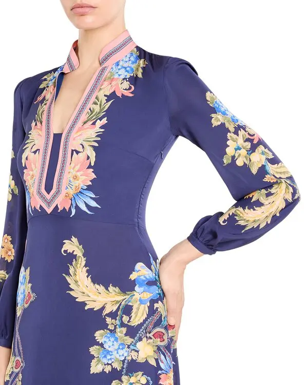 Etro Placed Floral Midi Dress