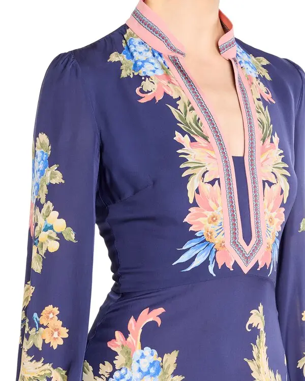 Etro Placed Floral Midi Dress