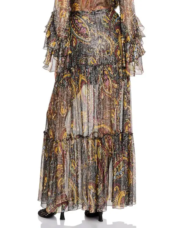 Etro Tiered Metallic Maxi Skirt