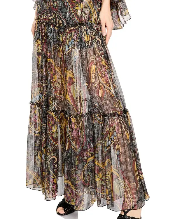Etro Tiered Metallic Maxi Skirt