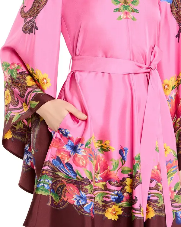 Etro Silk Floral Border Mini Dress