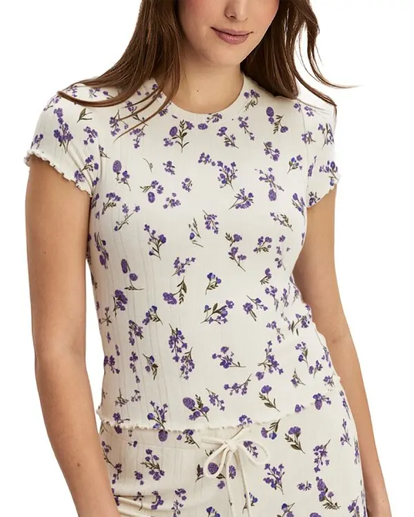 KNIX Printed Pointelle Sleep T Shirt - Meadows