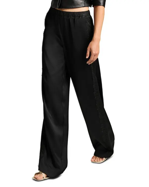 Vince Mid Rise Lace Trim Pull On Pants