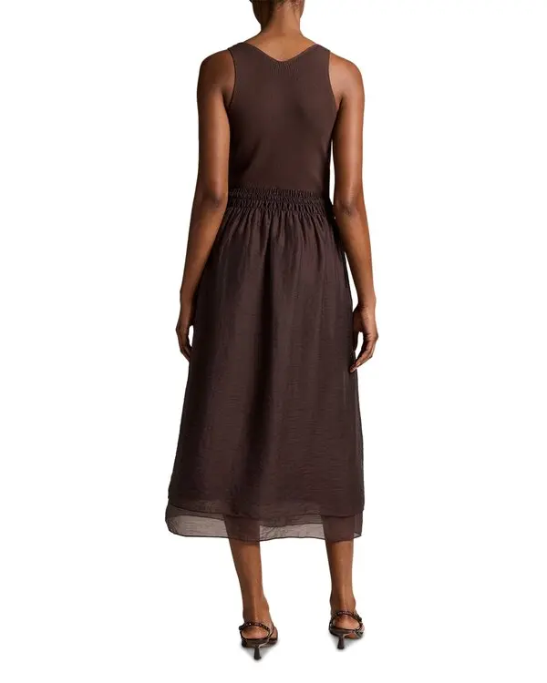 Vince Square Neck Mixed Media Dress