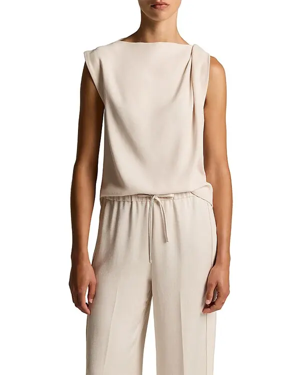 Vince Draped Shoulder Sleeveless Top - Blush Cloud