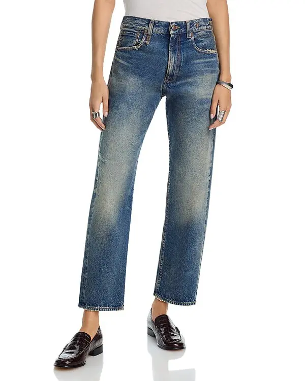R13 Boyfriend High Rise Ankle Jeans