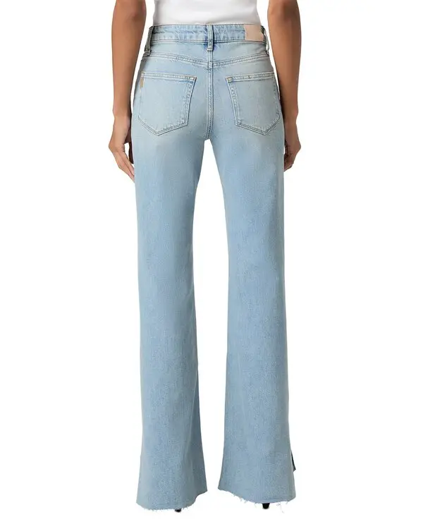 Paige Sofia Braided Patch Pocket Mid Rise Flare Leg Jeans