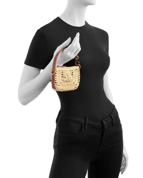 Madewell Straw Crochet Clip Strap Pouch