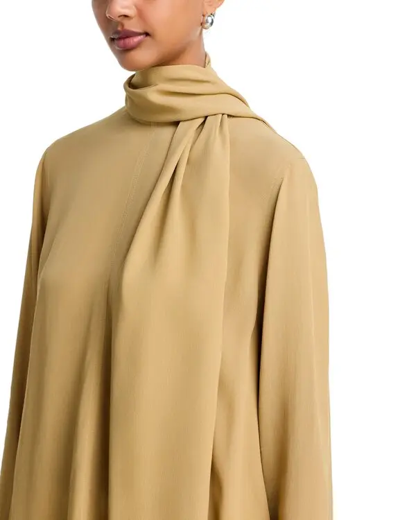 TOTEME Draped Scarf Blouse - Desert