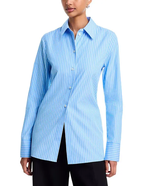 TOTEME Striped Cotton Shirt - Blue/white