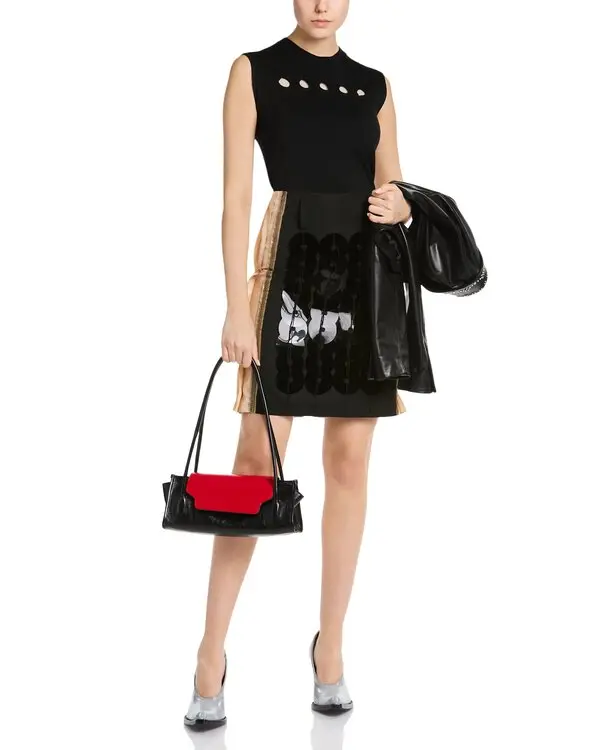 Marni Textured Front Embroidered Skirt