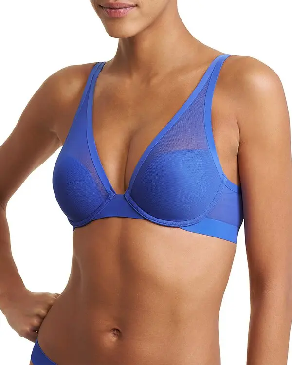 Natori True Zen Plunging T-shirt Bra - Blue Flame