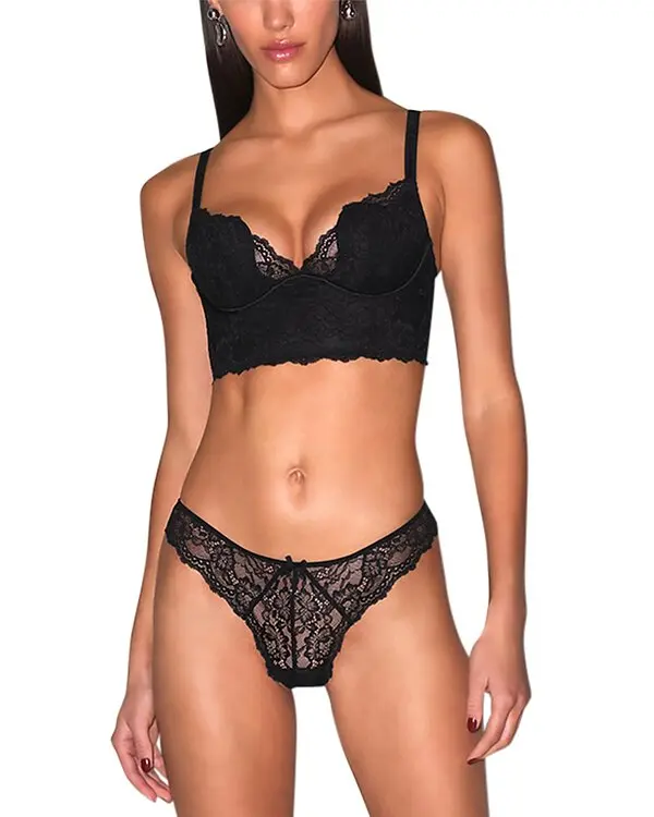 FLEUR DU MAL Bianca Lace Seduce U Plunge Longline Bra