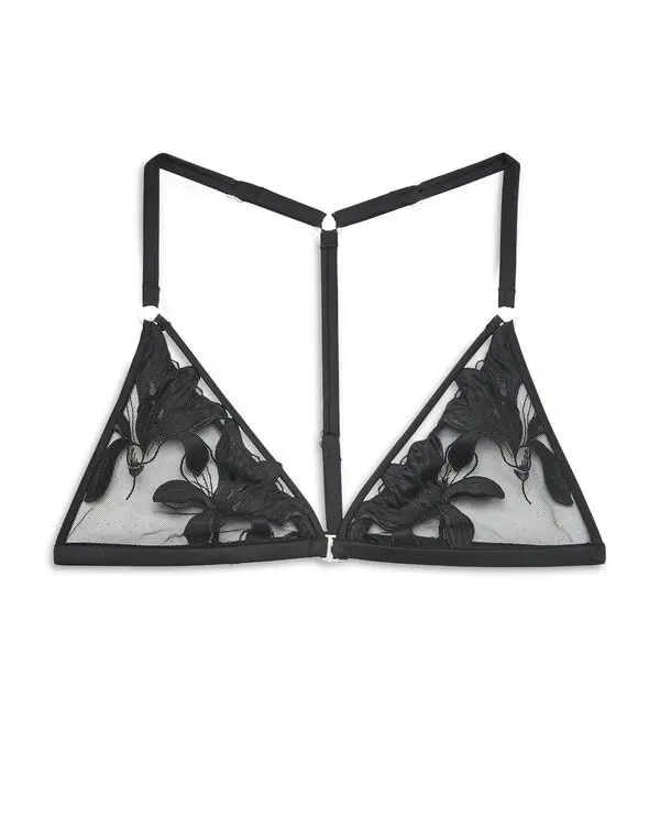 FLEUR DU MAL Lily Embroidery T Back Racer Triangle Bra