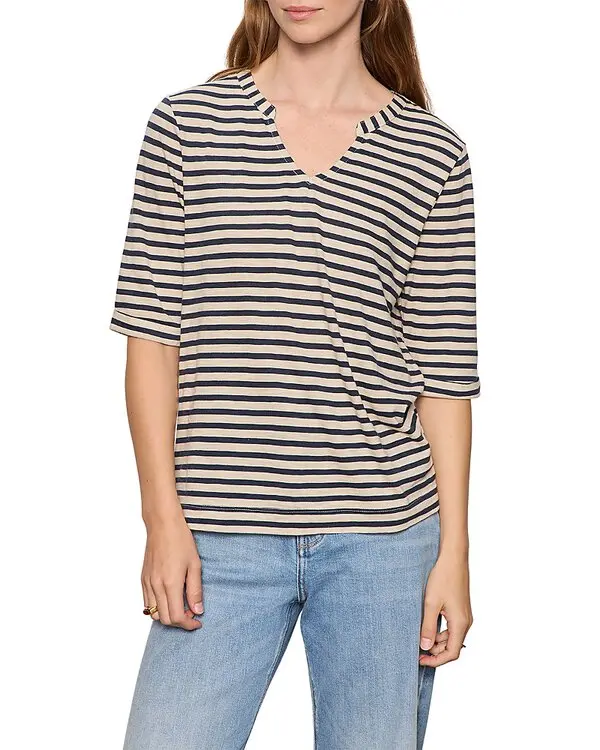 Sanctuary Striped Notch Neck Tee