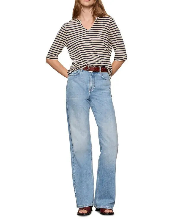 Sanctuary Striped Notch Neck Tee