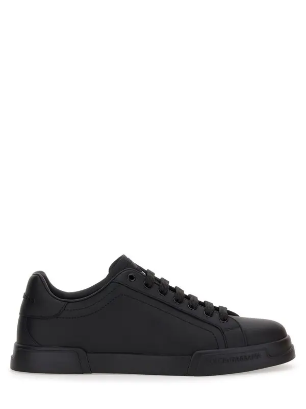 Dolce & Gabbana Portofino Leather Sneakers - Black