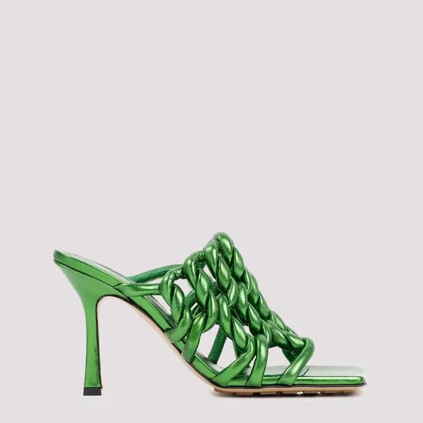 Bottega Veneta Stretch Sandals With 10cm Heel - Green