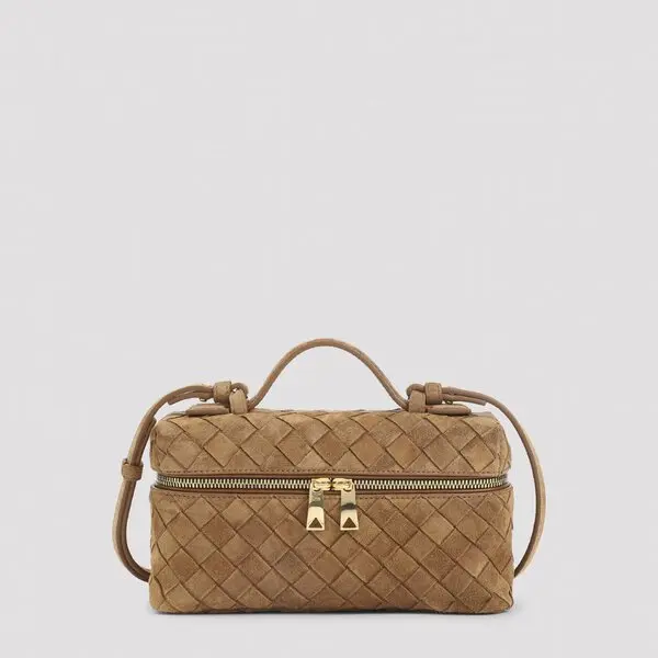 Bottega Veneta Mini Bang Bang Sue Of Vanity Case Handbag - Brown
