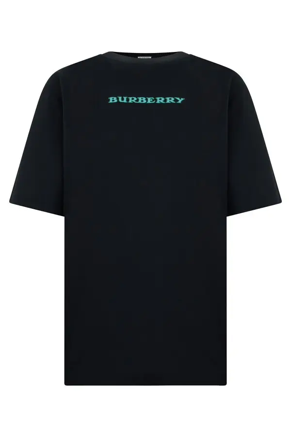 Burberry Cotton T-shirt With Graphic Application - Black