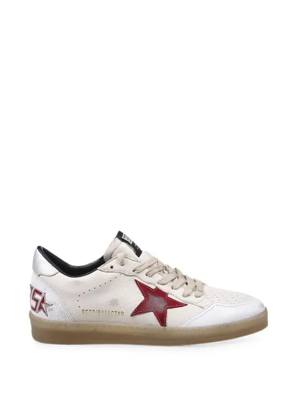 GOLDEN GOOSE Distressed Leather Low-top Sneakers - Red