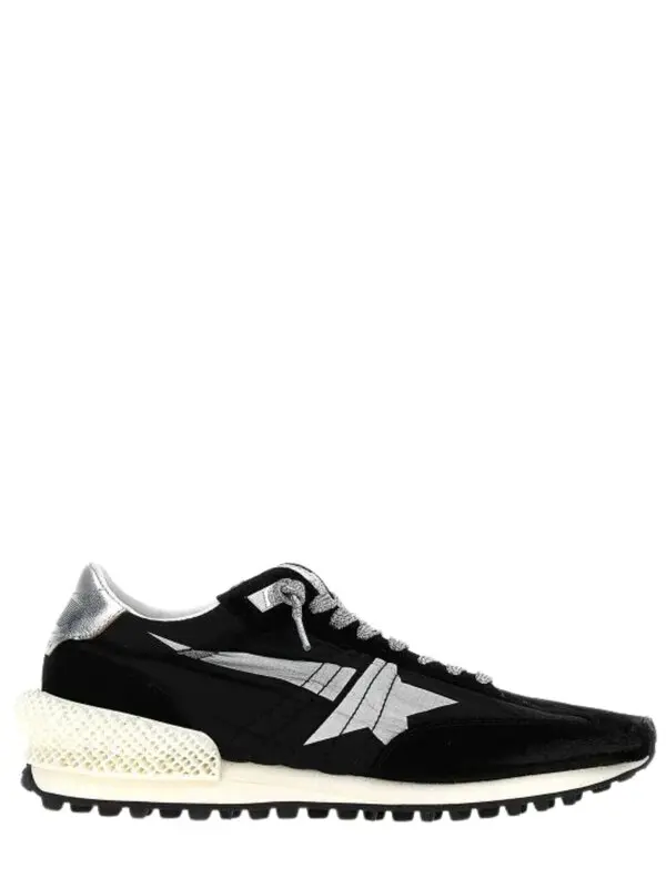 GOLDEN GOOSE Marathon Canvas Sneaker With Side Star Logo - Black