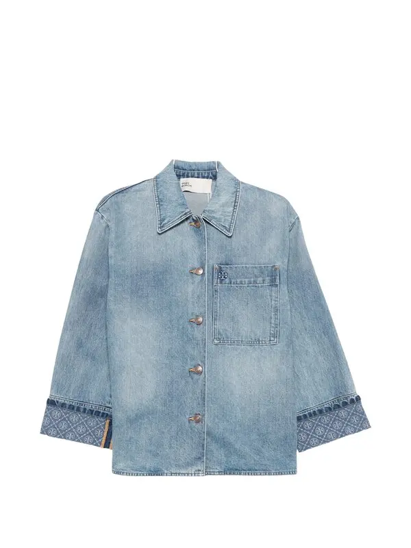 Tory Burch Denim Cotton Coat For - Denim Blue