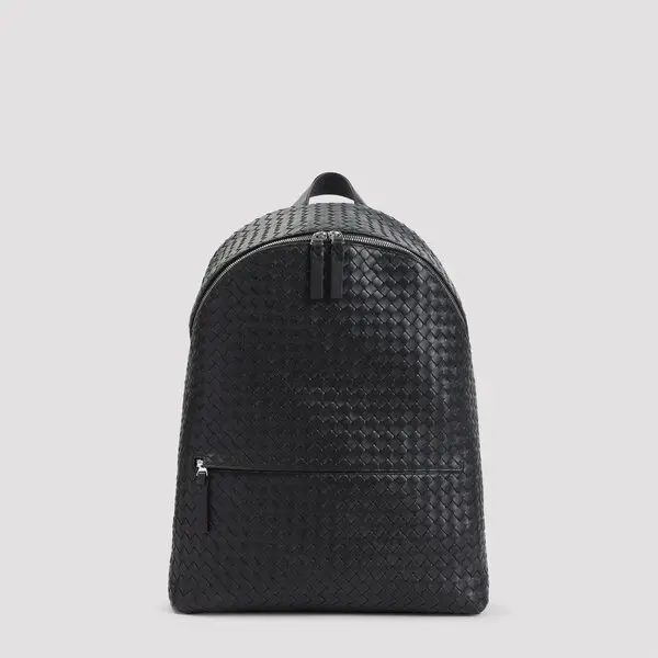 Bottega Veneta Intrecciato Leather Backpack - Black
