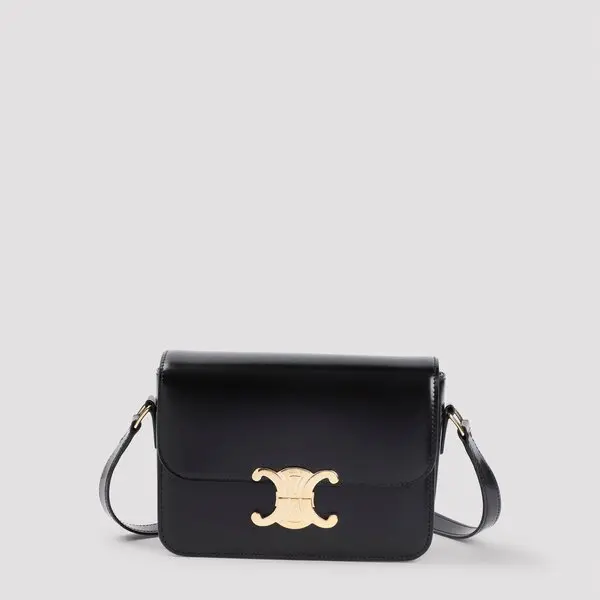 Celine Mini Shoulder Handbag With Gold Tone Hardware